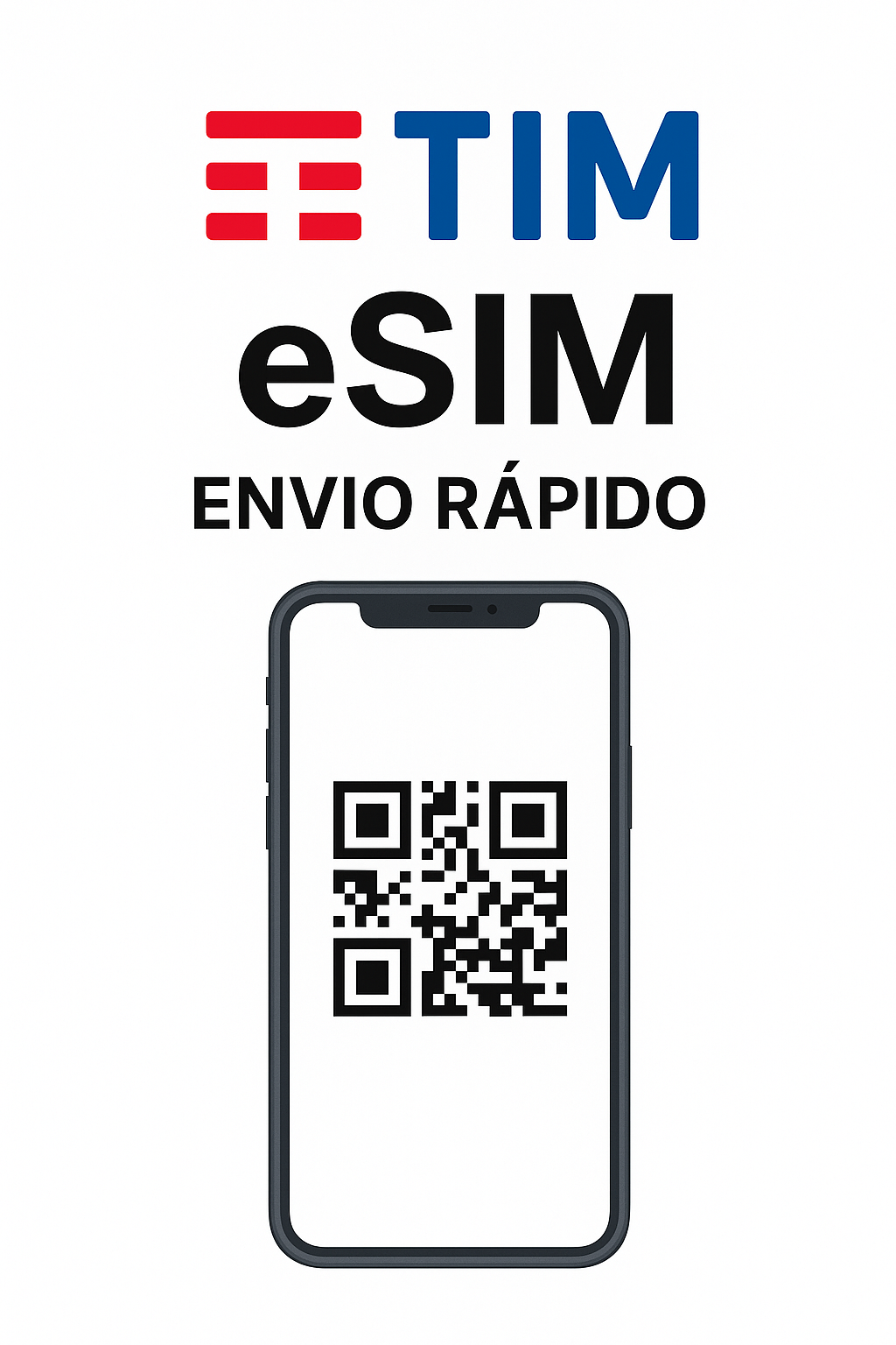 eSIM Tim Chip Virtual QR Code - Pre Pago